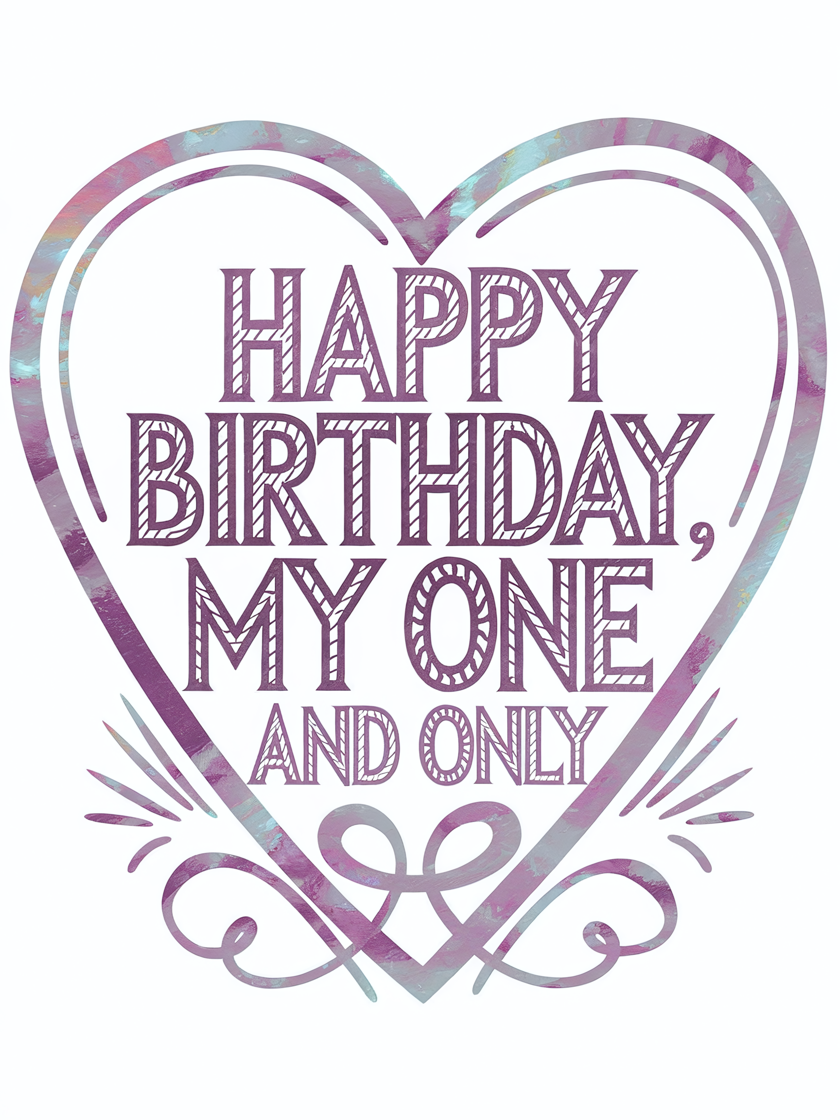 Free Download Watercolor Happy Birthday Heart Illustration