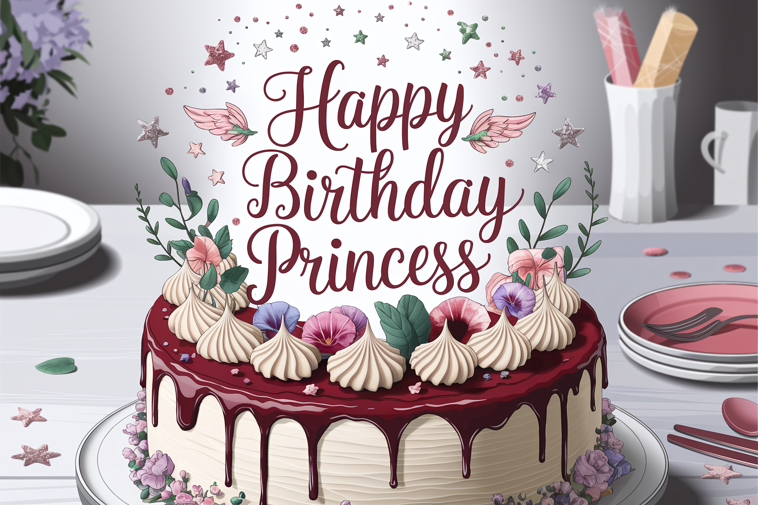 Free Happy Birthday Princess Cake