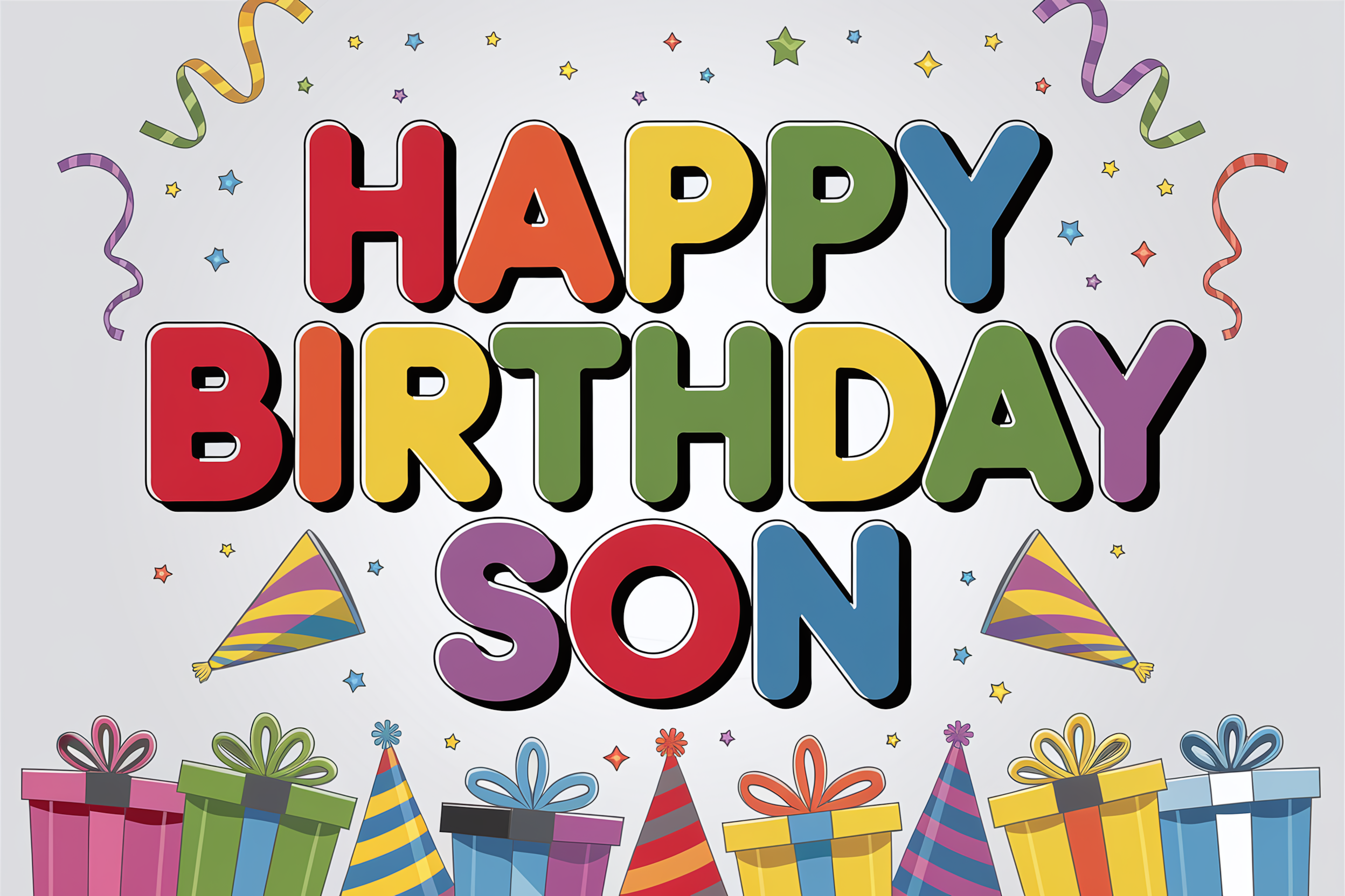 Free Download Happy Birthday Son Card Design