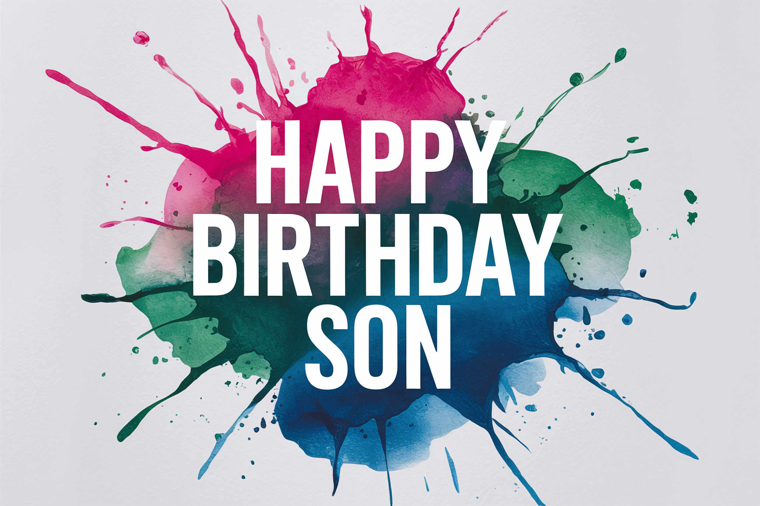 Free Download Watercolor Happy Birthday Son Card