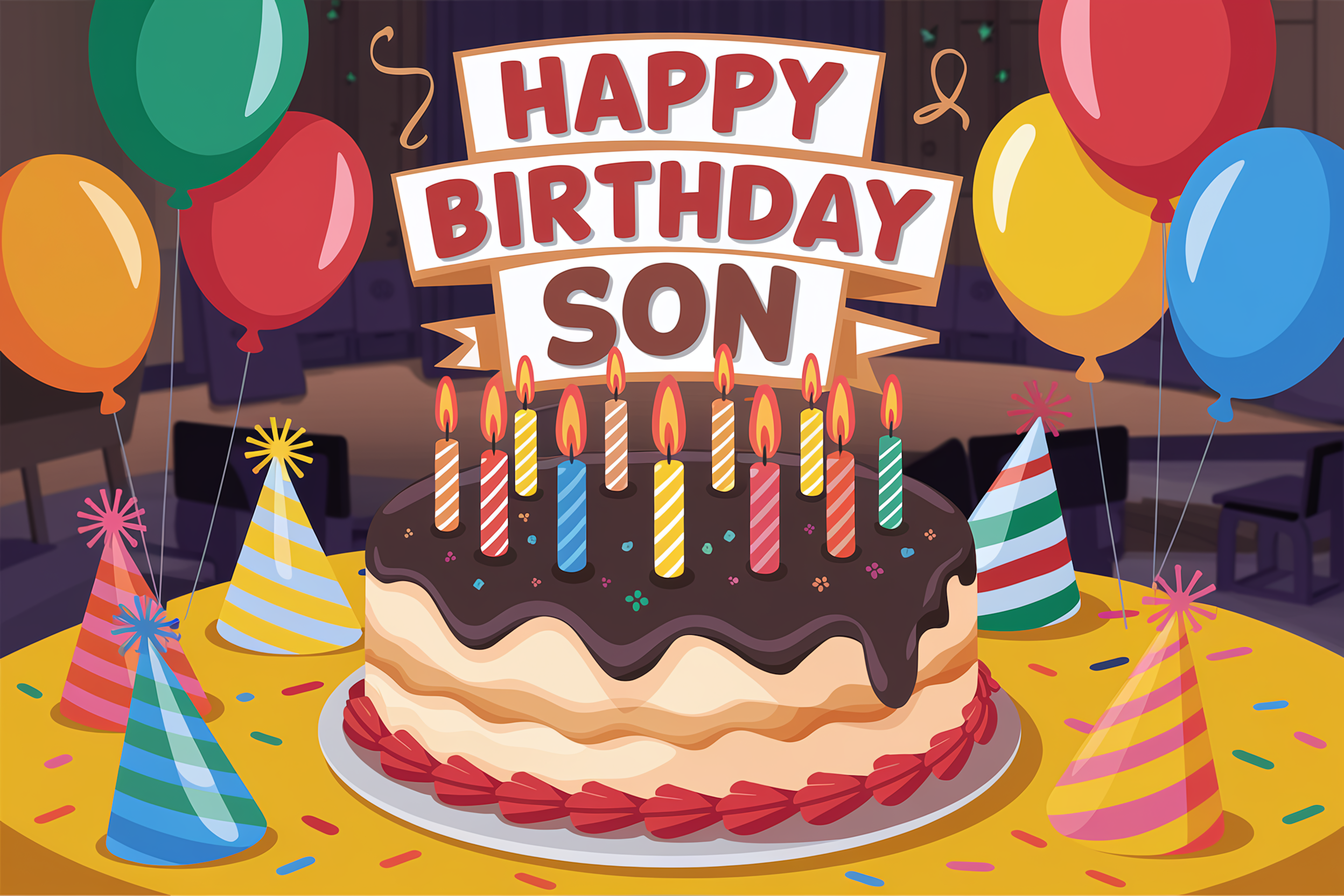 30 Free “happy Birthday Son” Designs For Every Style! | 123freevectors