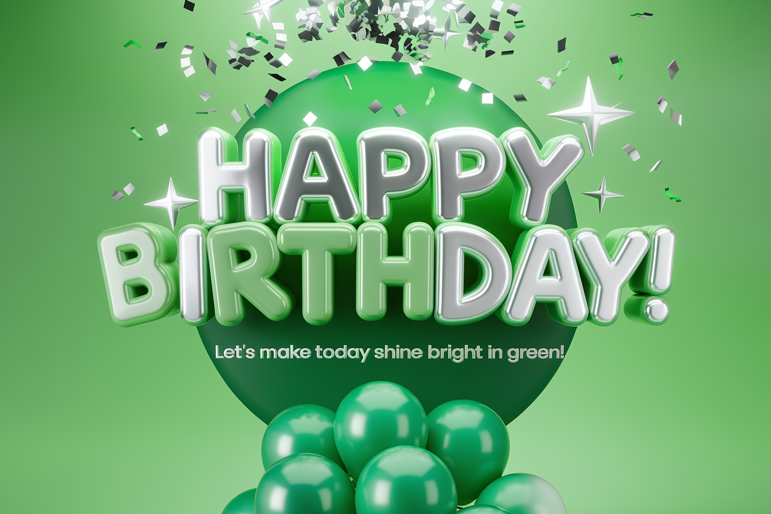 Free Happy Birthday Green Balloons