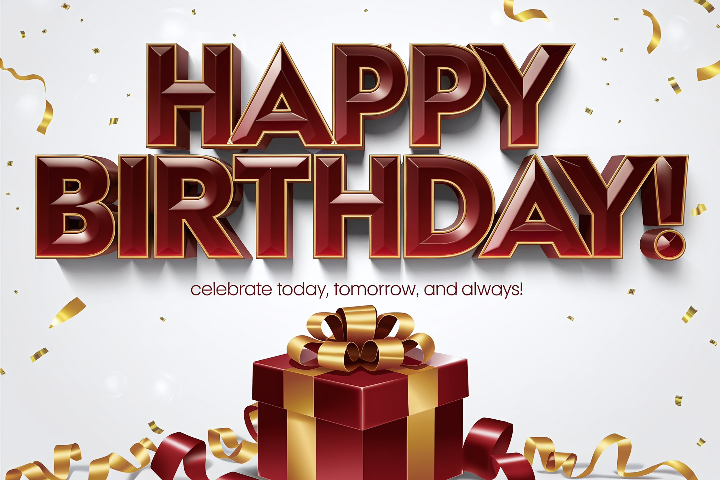 Free Download Happy Birthday Greeting Card with Glitter Text