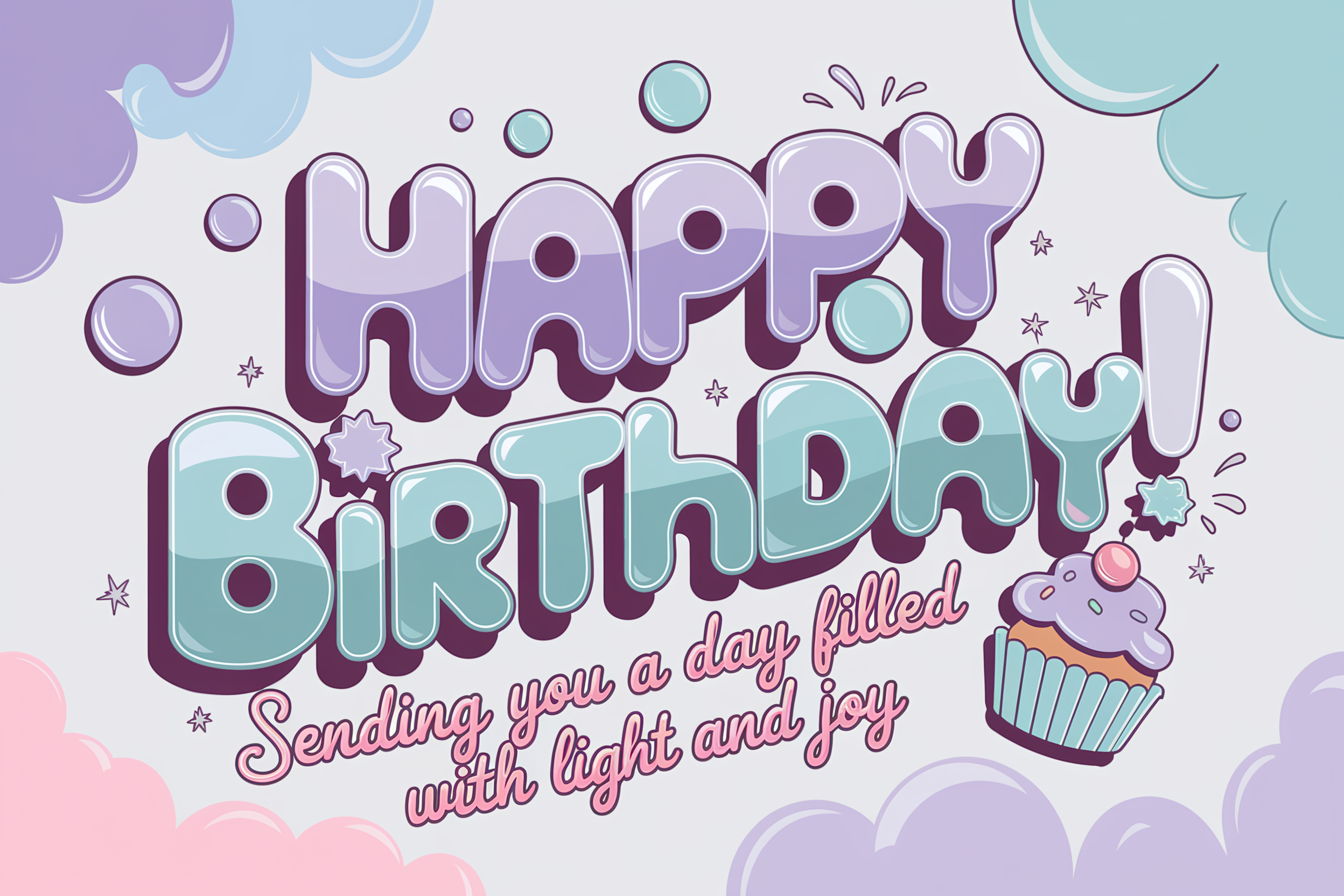 Free Download Happy Birthday Card with Whimsical Design
