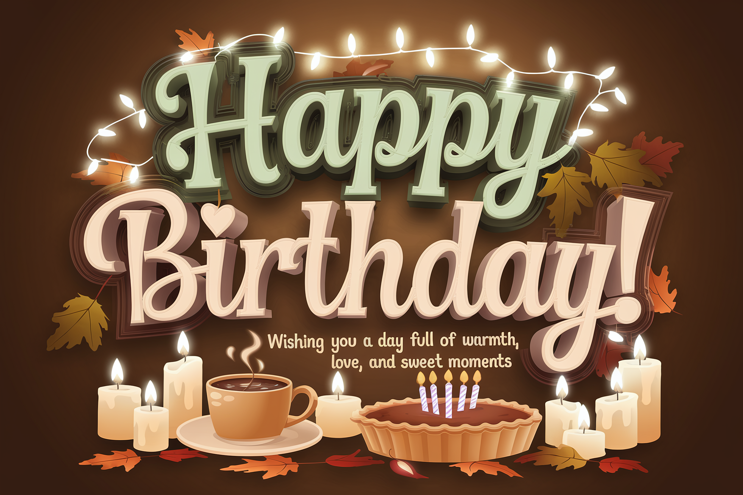 Free Download Happy Birthday Greeting with Fall Theme