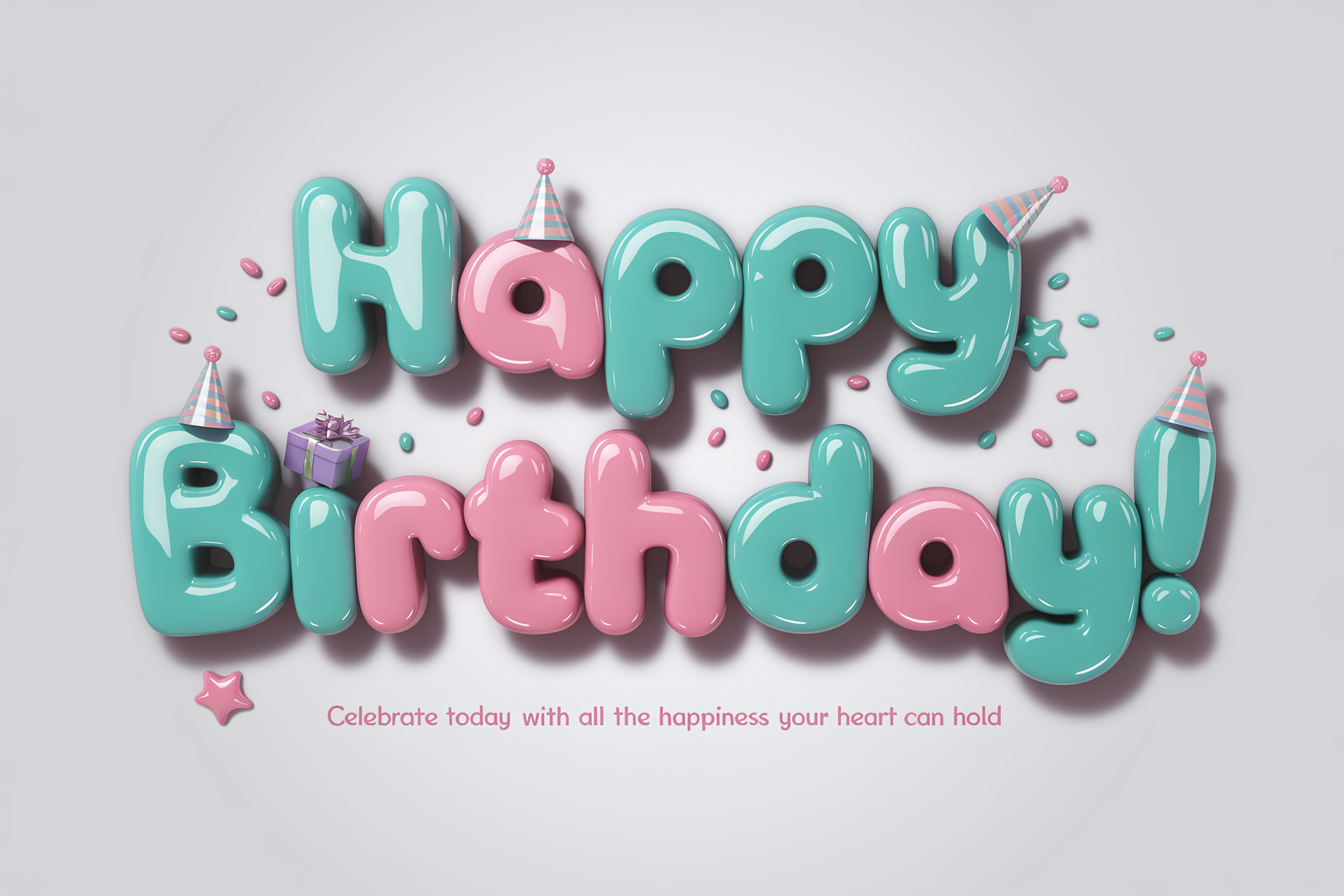 Free Download Happy Birthday 3D Letters