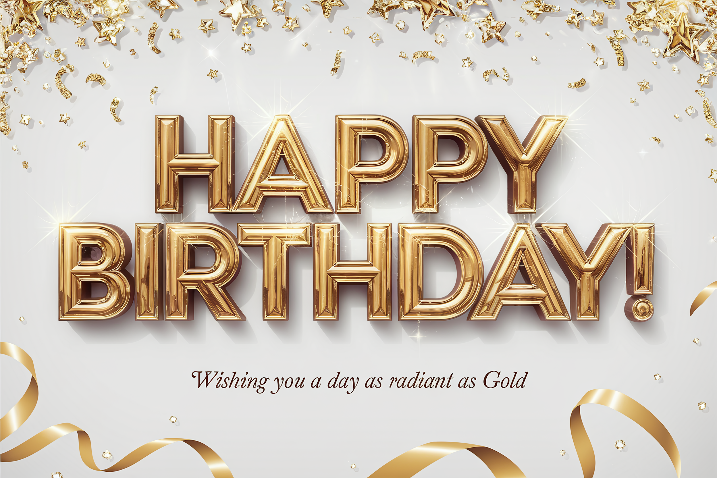 Free Download Happy Birthday Greeting Card with Glitter Text