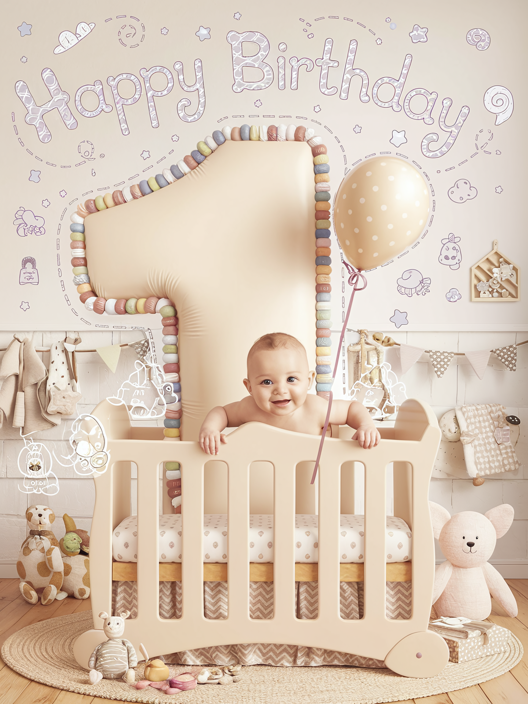 Free Download Adorable Broccoli Mammoth First Birthday