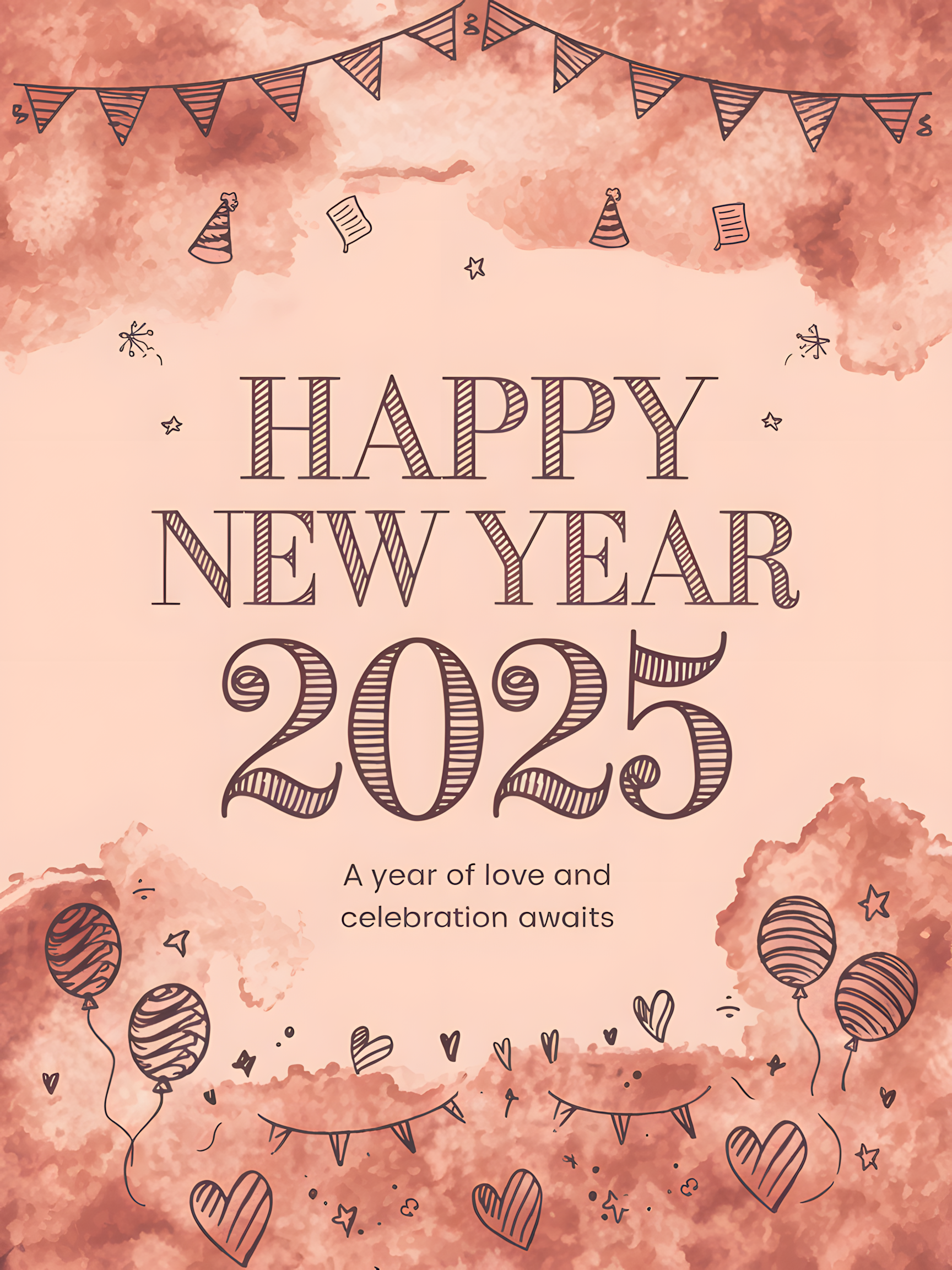 Free Download Colorful 2025 New Year Background for Holiday Fun