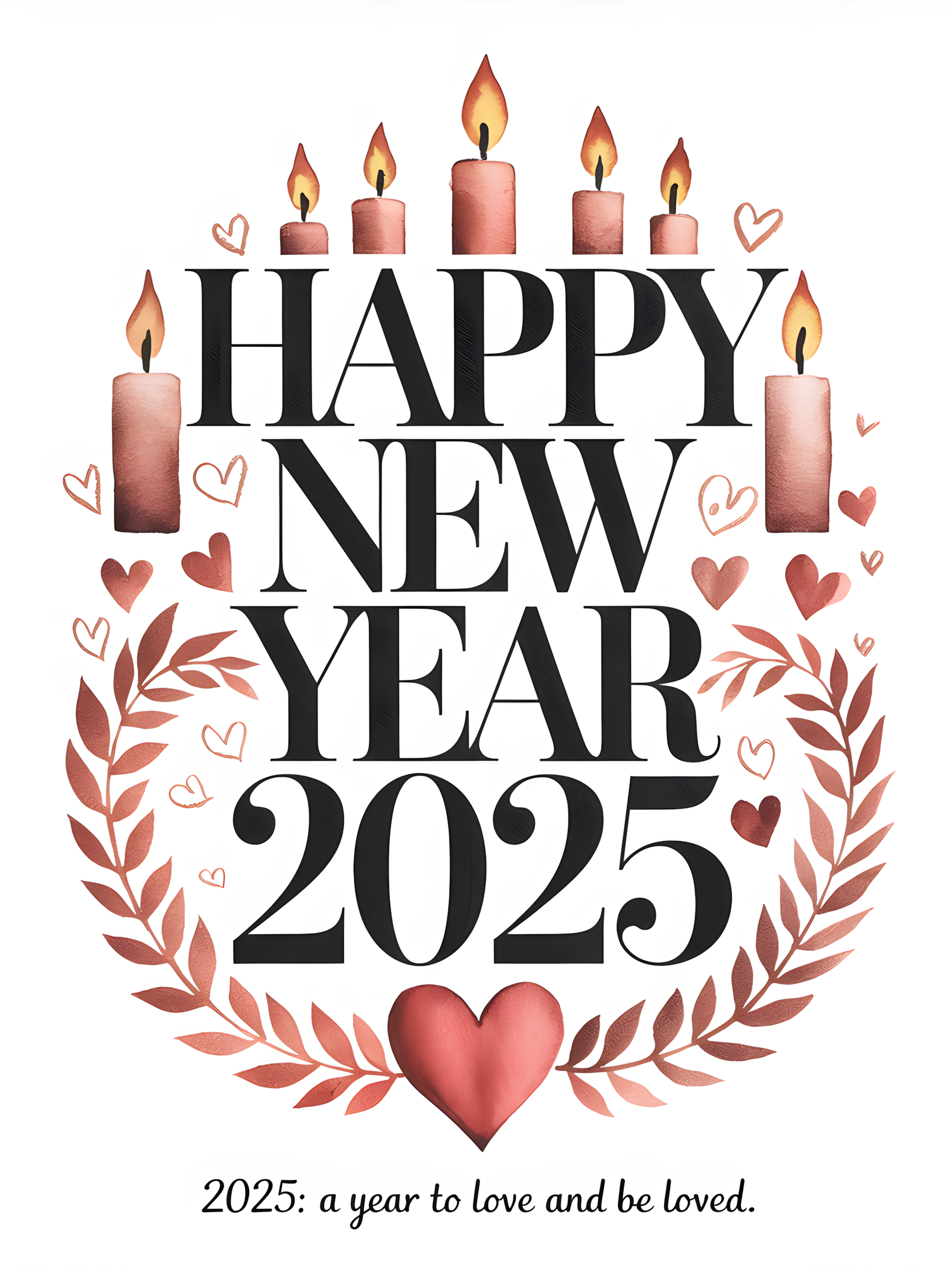 Free Download Happy New Year 2025 Watercolor Design