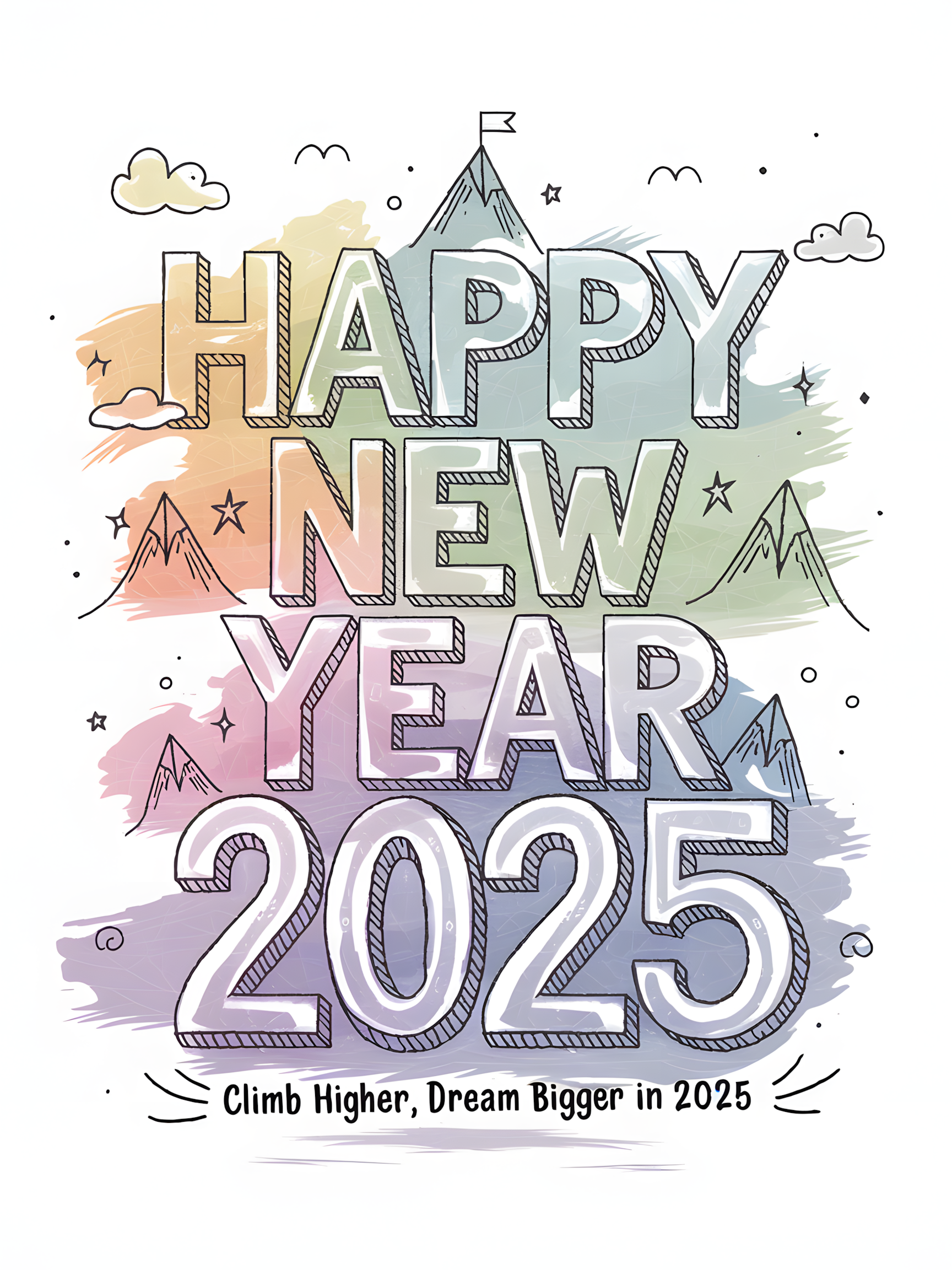 Free Download Colorful 2025 New Year Background for Holiday Fun