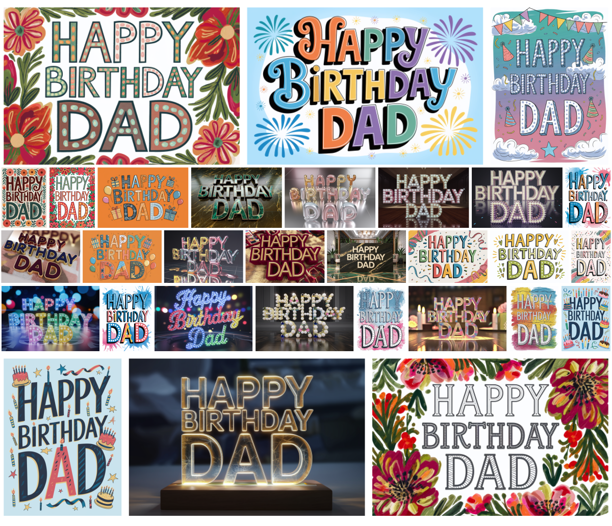 Free Download Happy Birthday Dad 3D Text