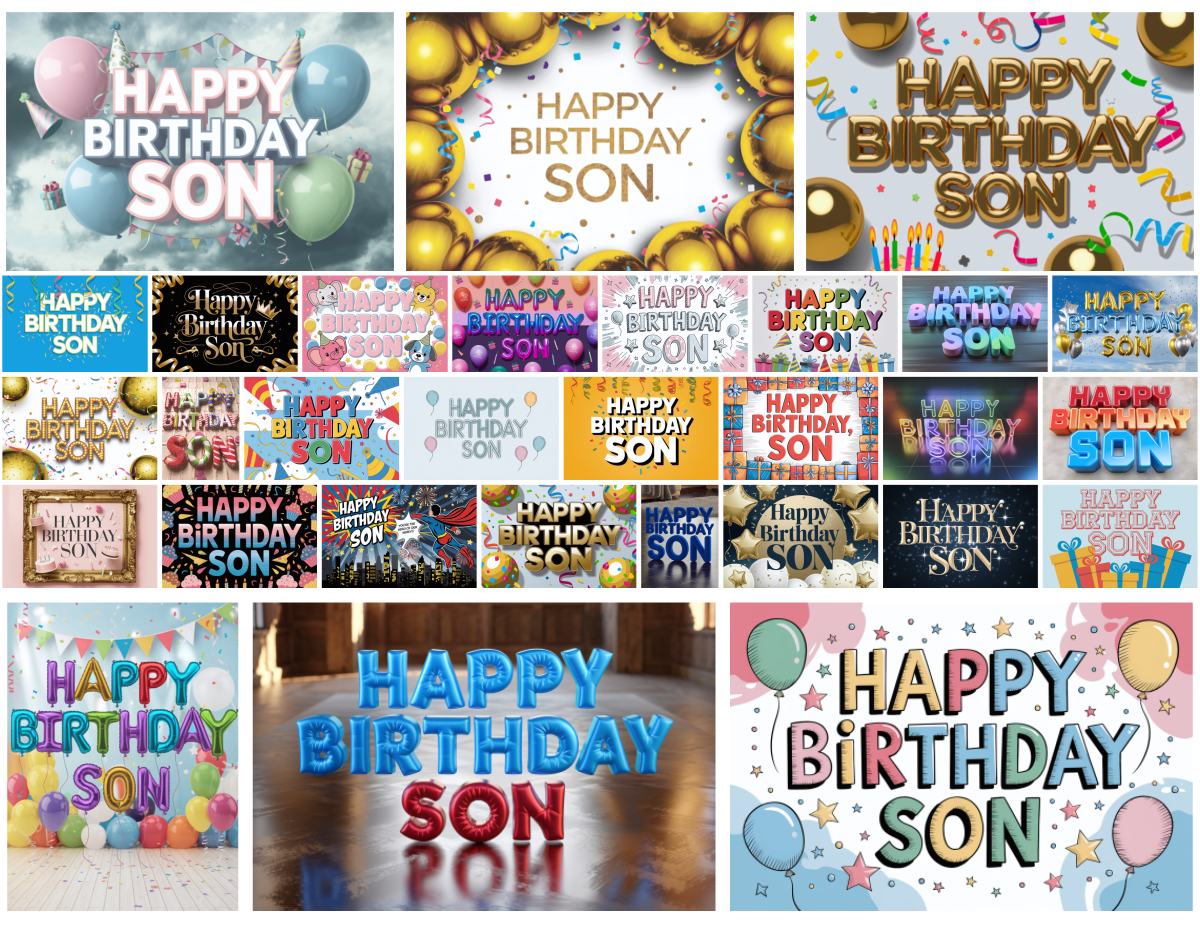 5 Happy Birthday Son Design Bundles | Download High-resolution Images ...