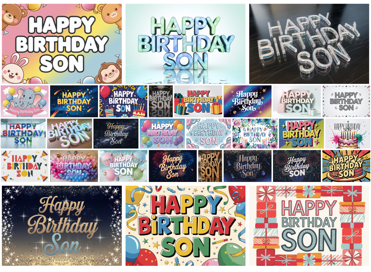 5 Happy Birthday Son Design Bundles | Download High-resolution Images ...