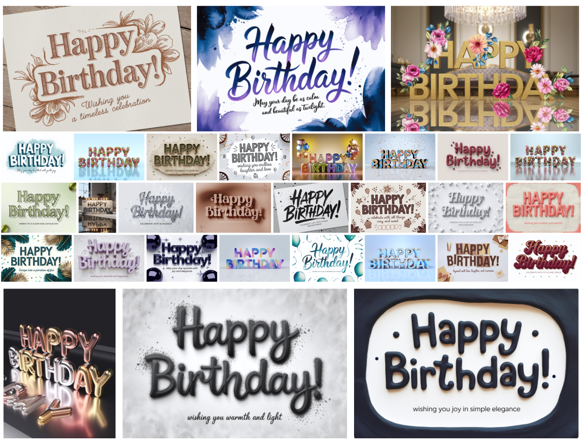 16 Happy Birthday Text Design Bundles | Download High-resolution Images ...