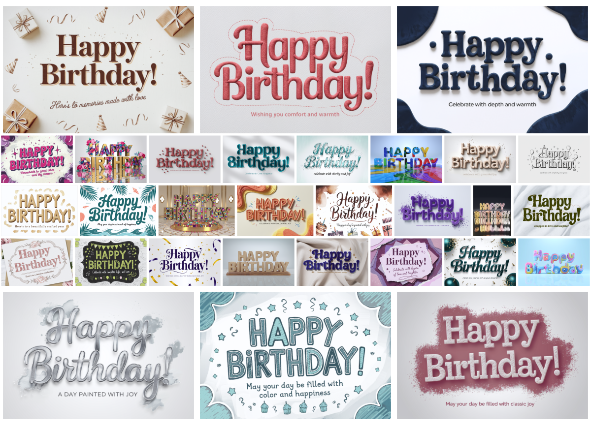 16 Happy Birthday Text Design Bundles | Download High-resolution Images ...