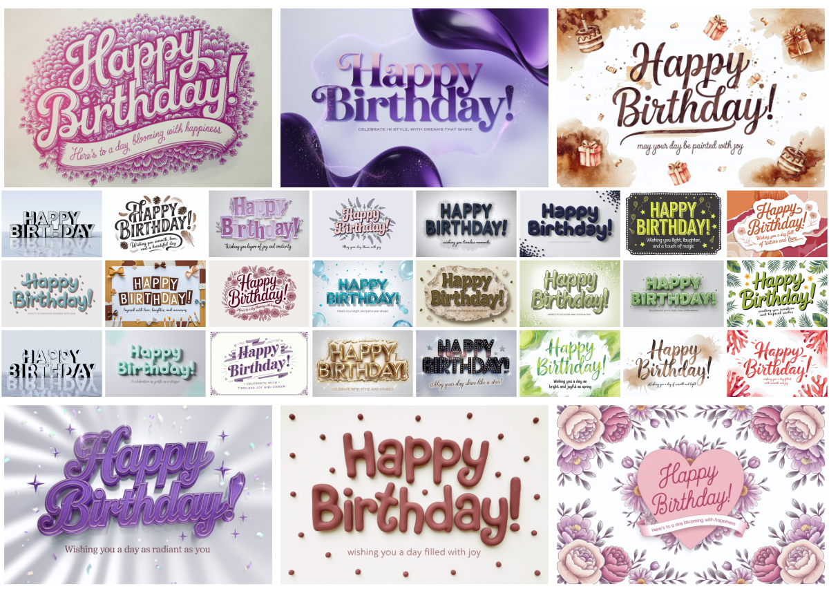 Celebrate with 30 Free & Festive Happy Birthday Text Designs!