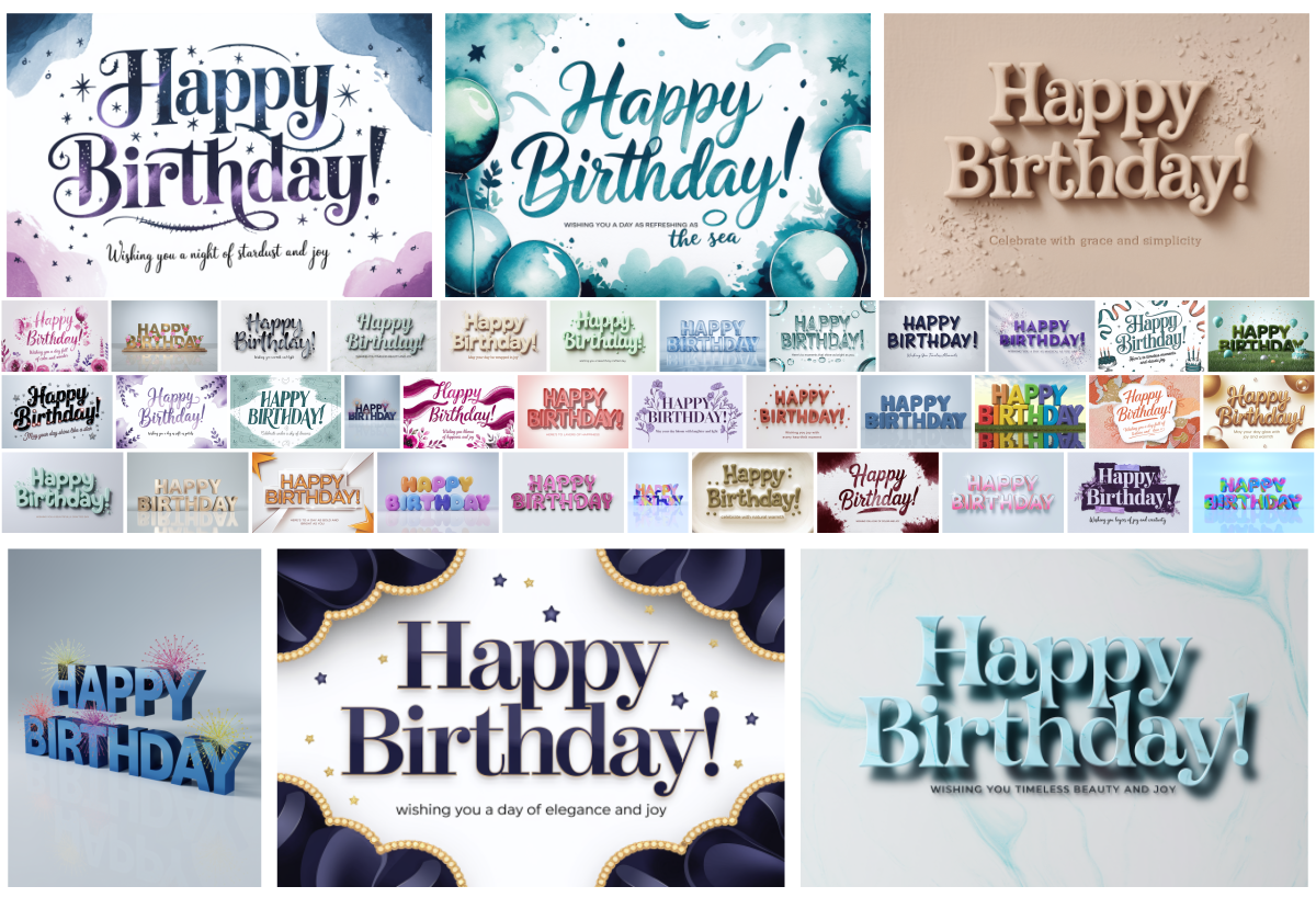 16 Happy Birthday Text Design Bundles | Download High-resolution Images ...