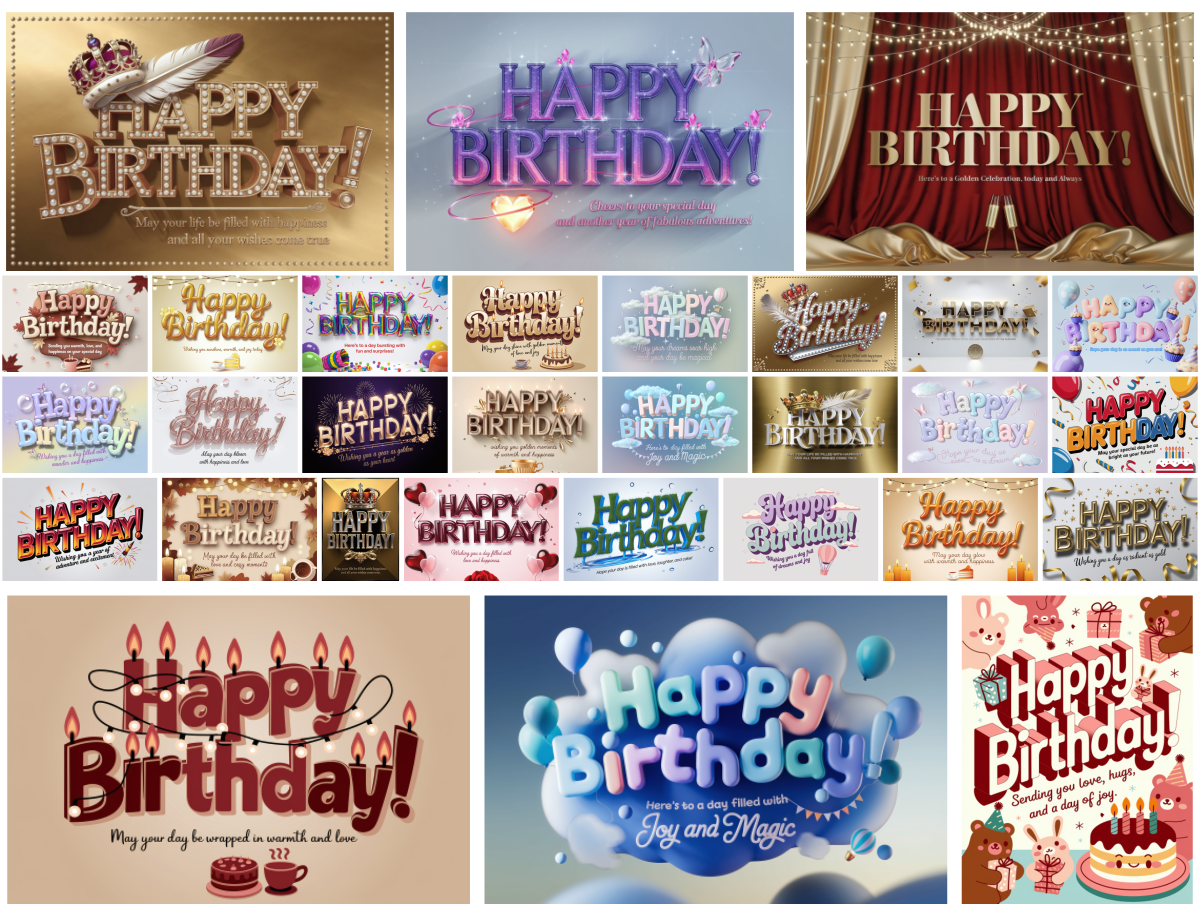 Free 3D Happy Birthday Cloud