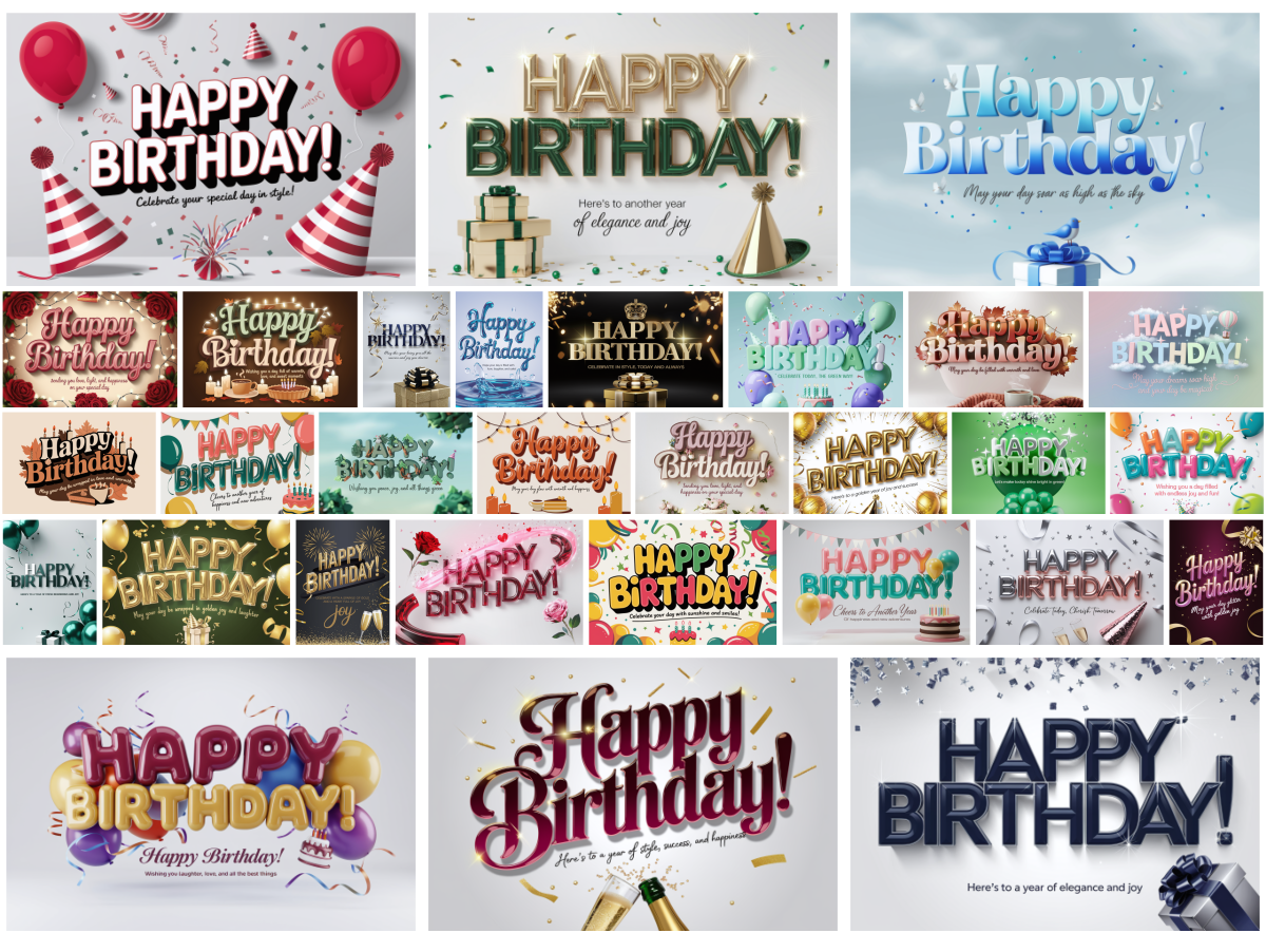 Celebrate Every Birthday in Style With 30 Free Happy Birthday Designs ...