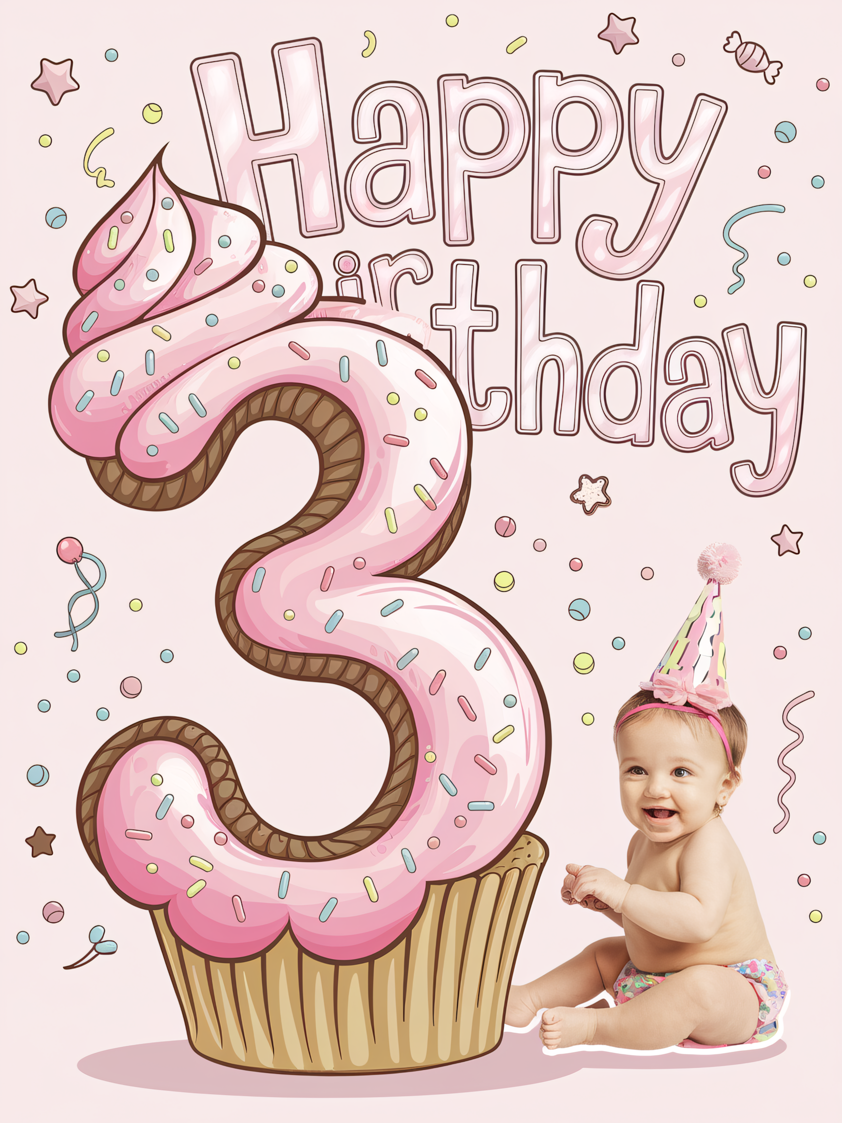 Free Download Happy 3rd Birthday: Adorable Baby Girl Celebrates With a ...