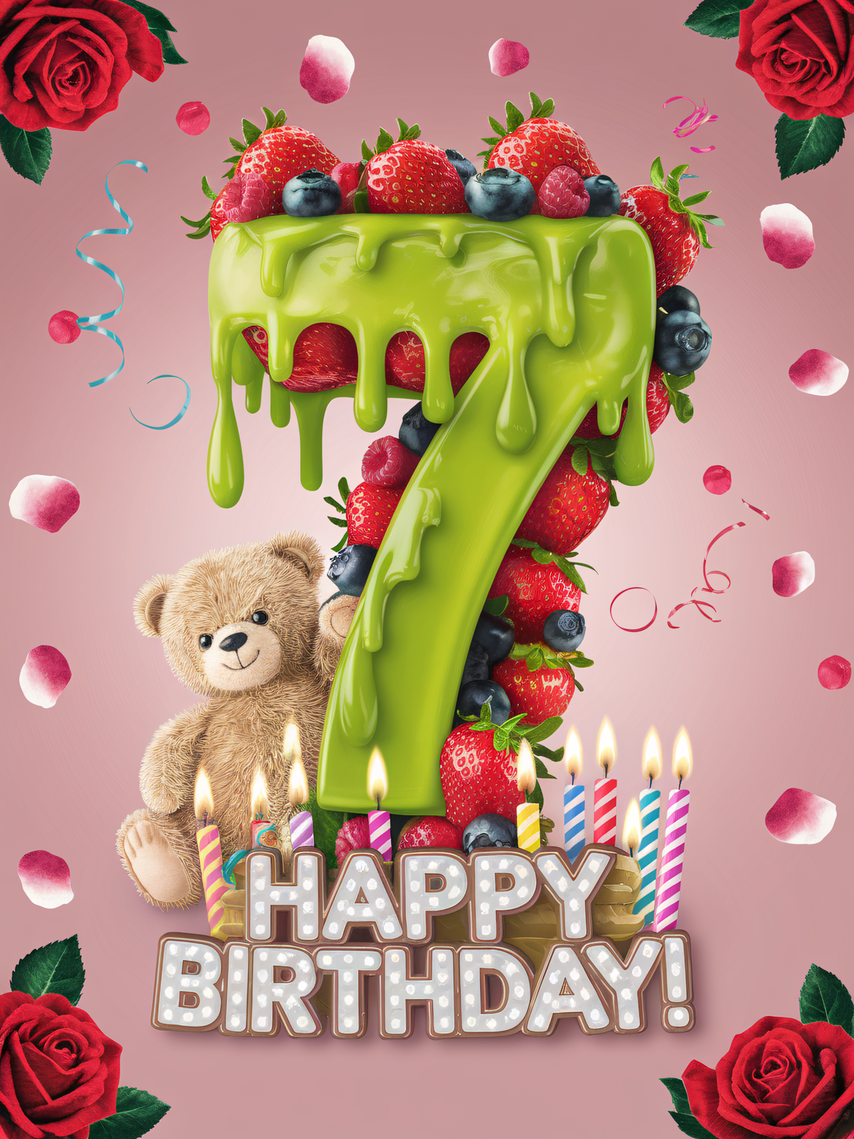 Free Download 7th Birthday Celebration with Monkey