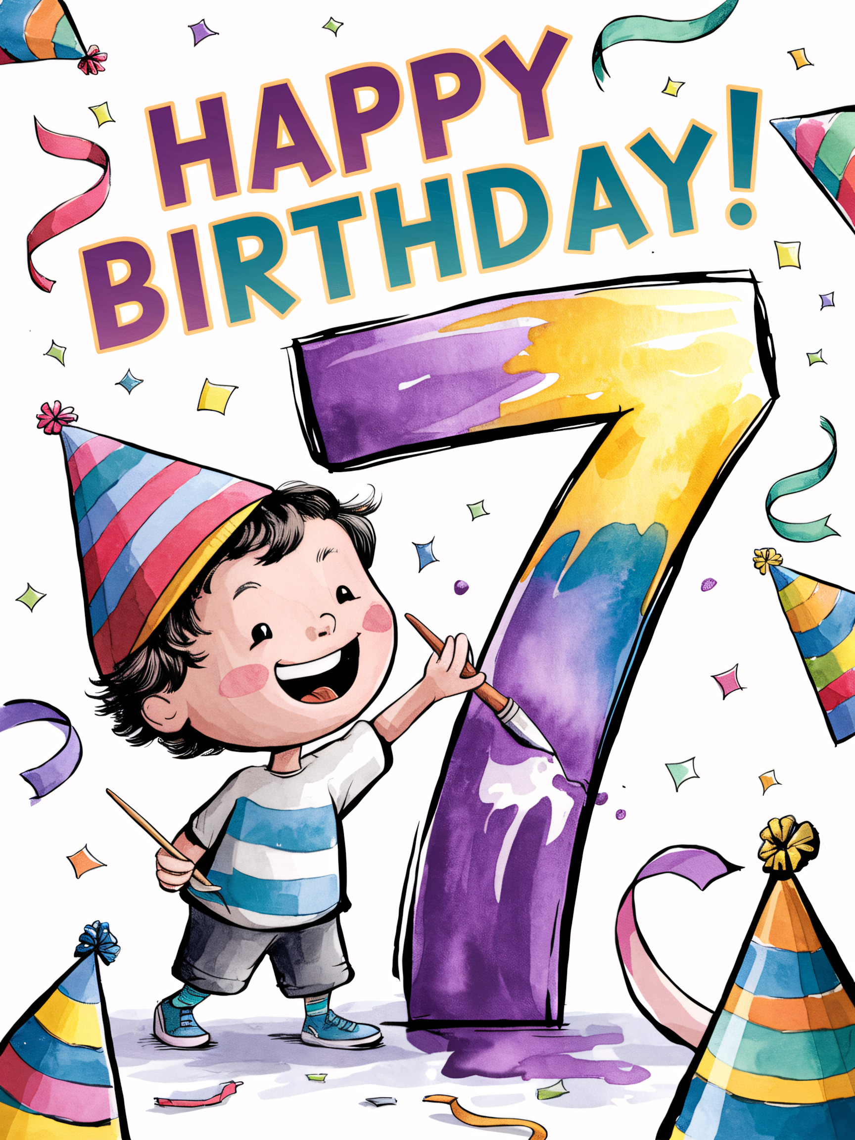 Free Download 7th Birthday Celebration with Monkey