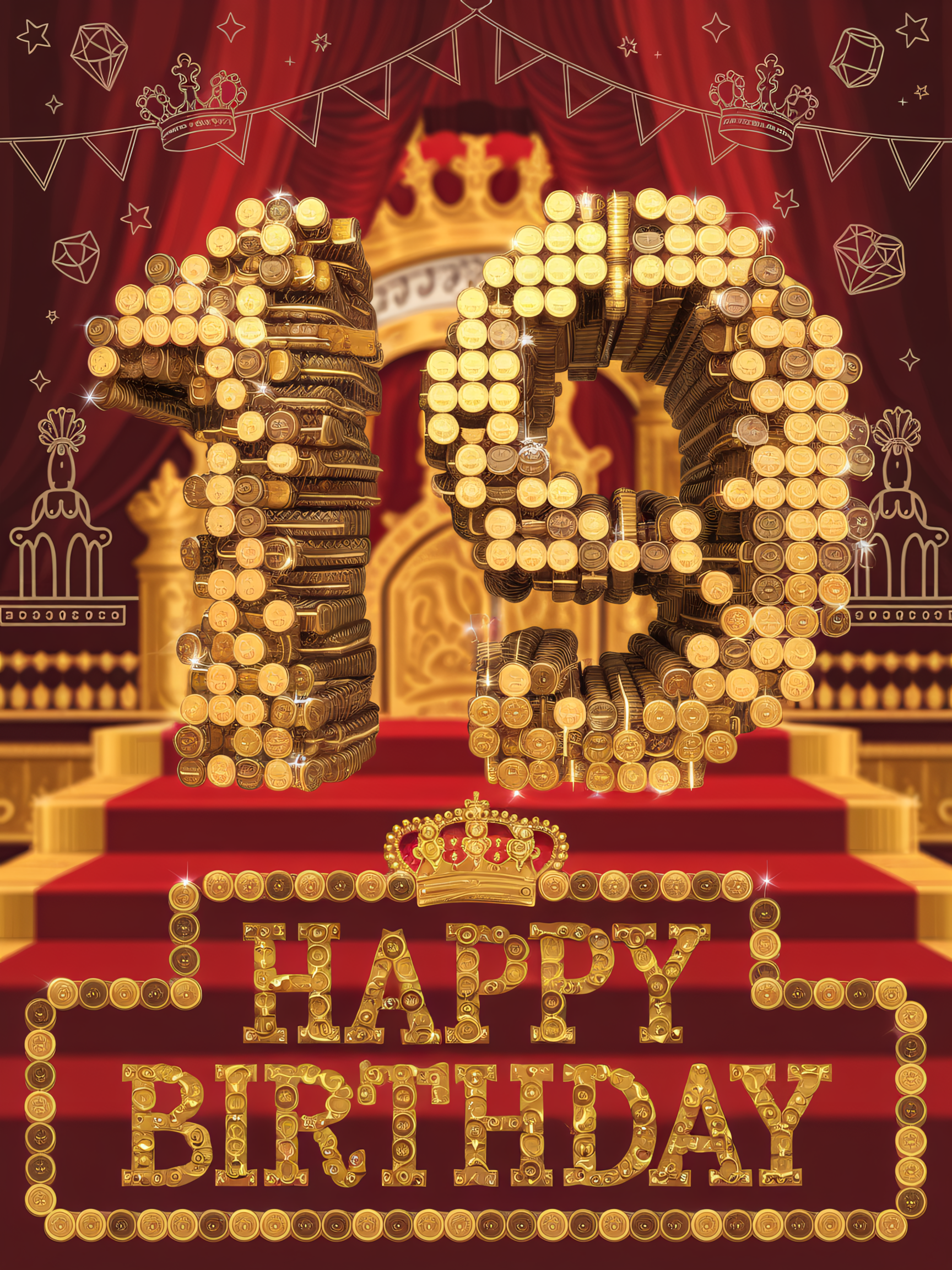 Free Download Watercolor Rainbow 19th Birthday Card