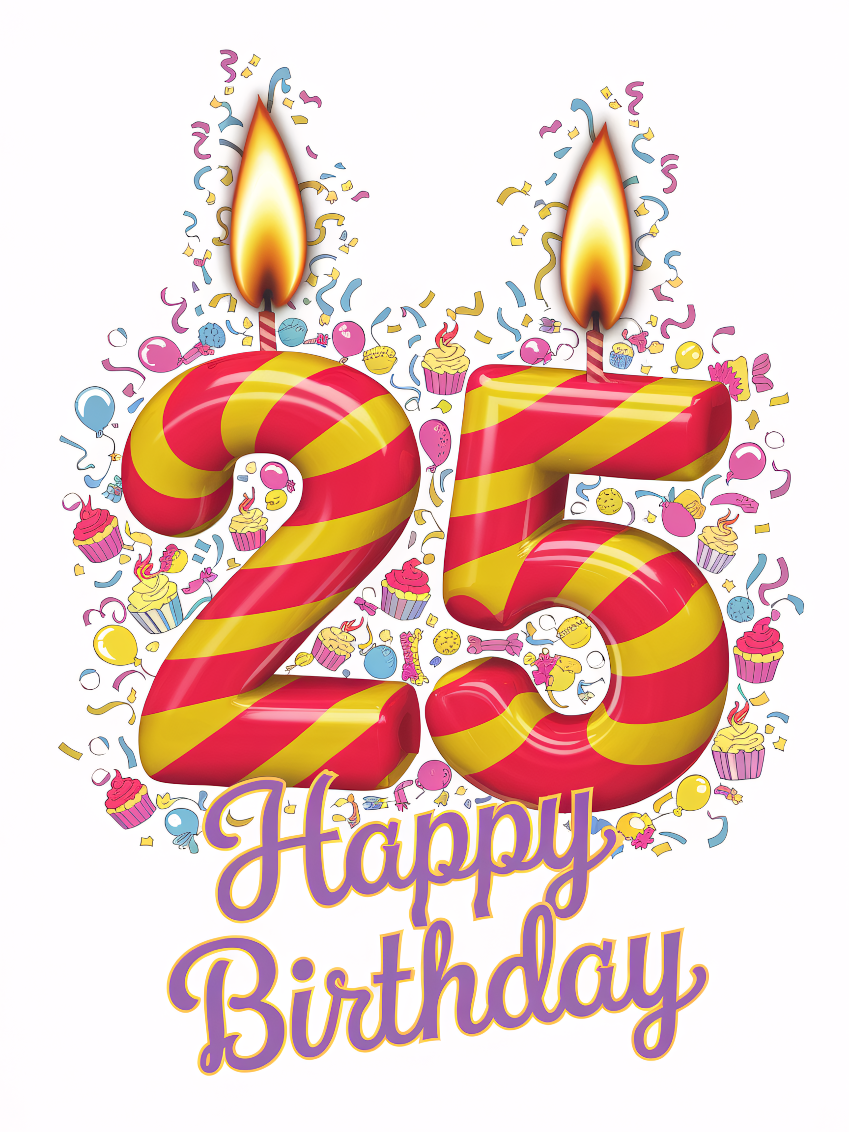Free Download 25th Birthday Celebration: Happy Birthday Candles and ...