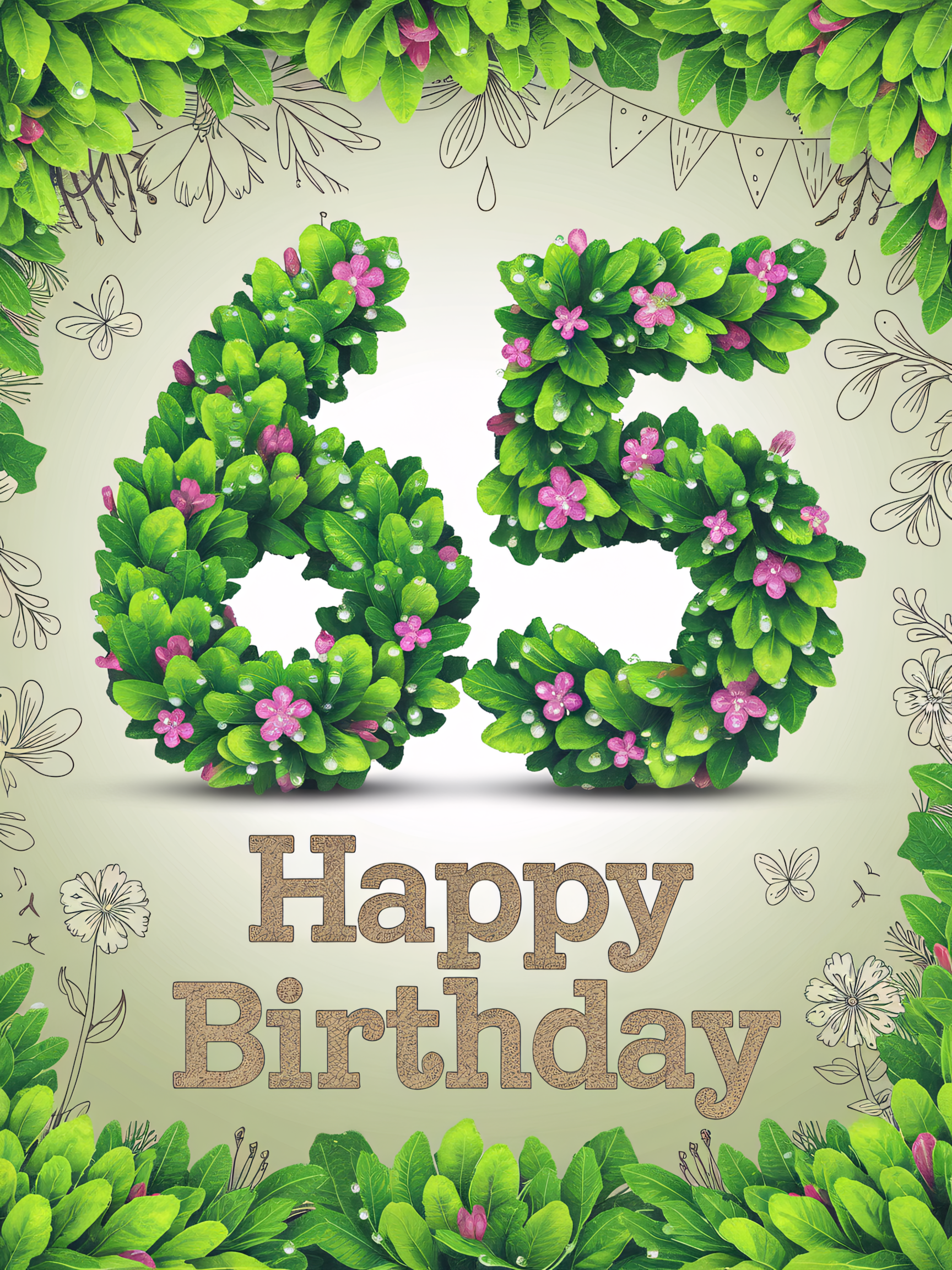 Free Download Happy 65th Birthday Donut Cake