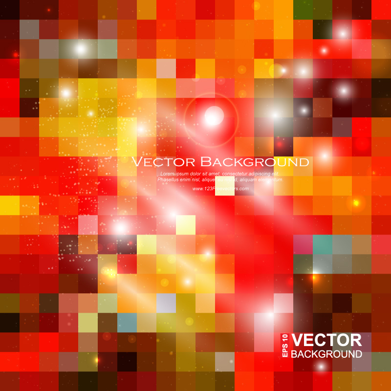 Red Orange Square Background Vector