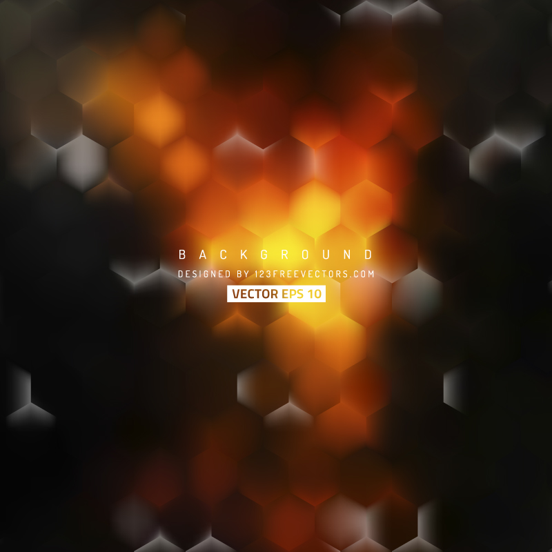 Abstract Black Orange Fire Polygon Background