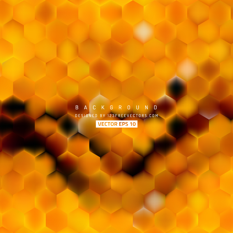 Orange Hexagon Geometric Background