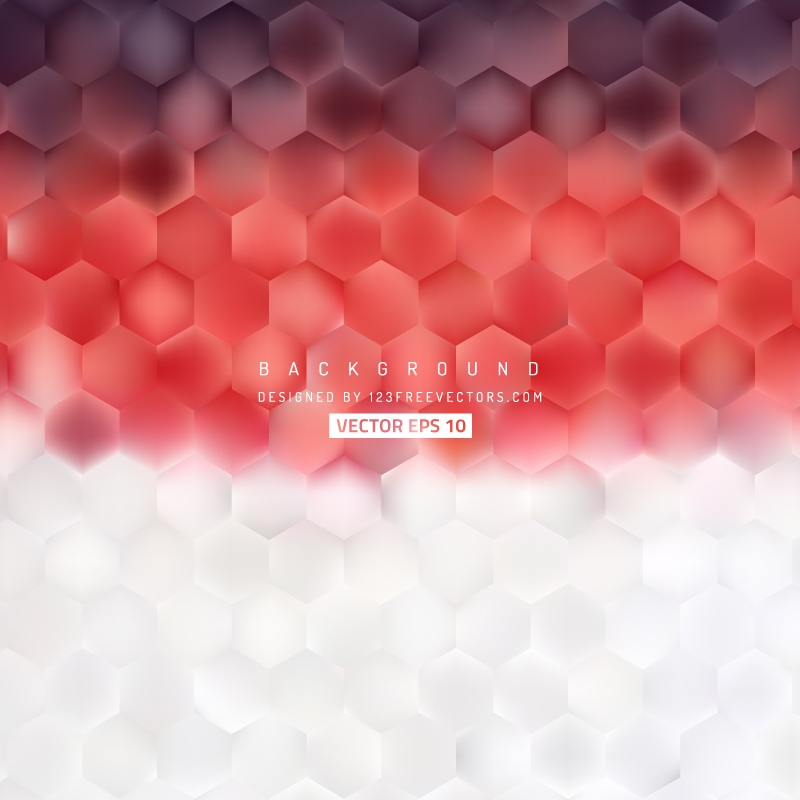 Red White Hexagon Geometric Background