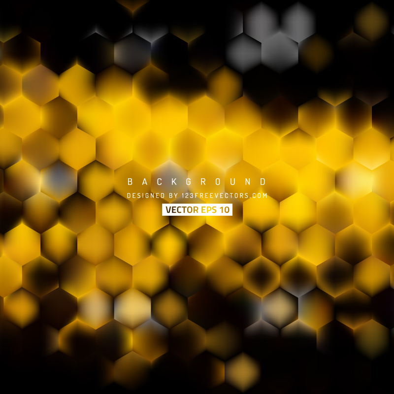 Black Yellow Hexagon Background
