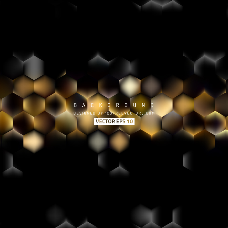 Black Yellow Hexagon Geometric Background