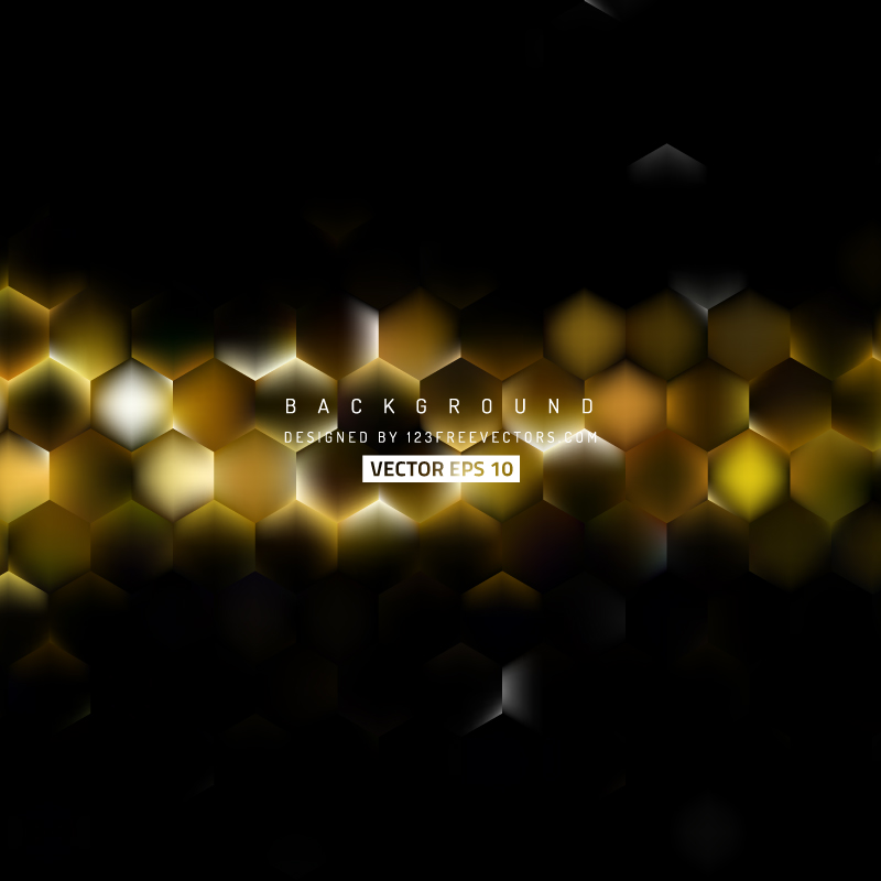 Black Yellow Hexagon Geometric Background