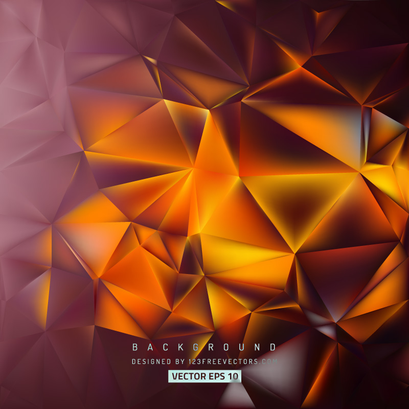 Abstract Dark Orange Polygon Triangle Background