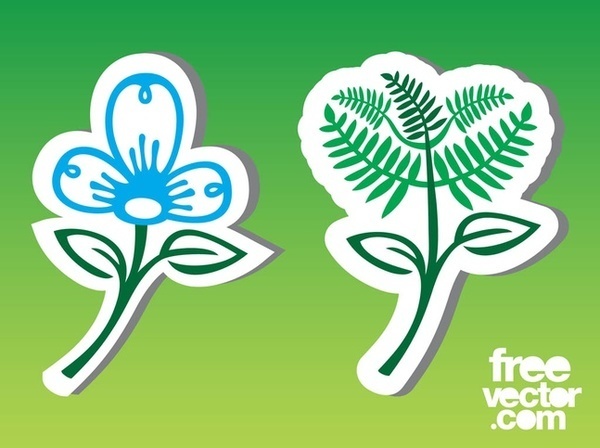 3 Flower Stickers | Free Vectors, Photos, Artwork Images | 123Freevectors