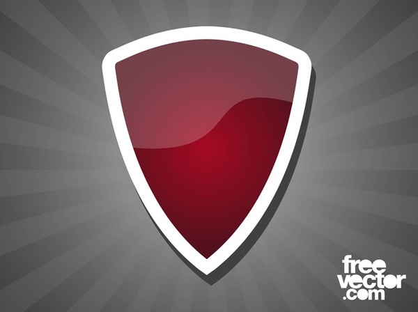 Red Shield Sticker Free Vector