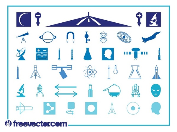 Science Icons Set Free Vector