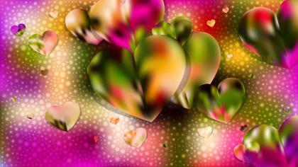 Free Download Pink and Green Valentines Day Heart Background