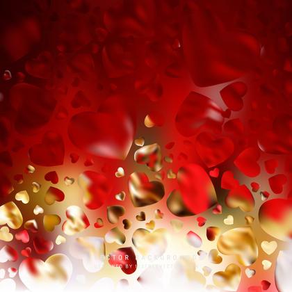 Abstract Red Yellow Loving Heart Valentine Background