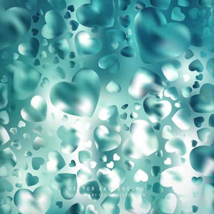 Turquoise Love Heart Background