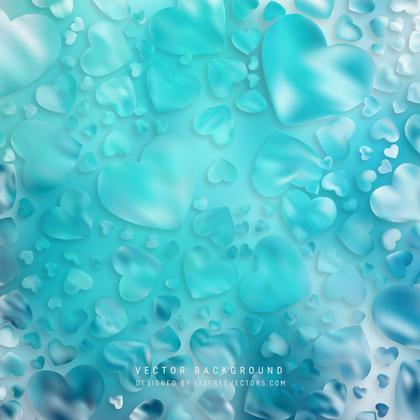 Turquoise Loving Heart Valentine Background