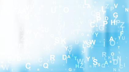 Abstract Blue and White Random Letters Background