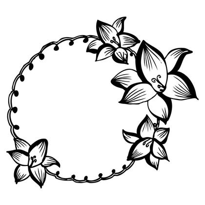 Free Hand Drawn Floral Circle Frame Image