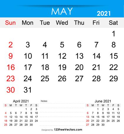 Free Download Free Printable May 2021 Calendar