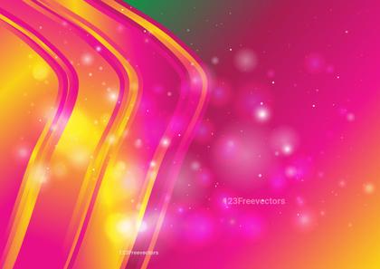 Abstract Pink Green and Yellow Shiny Wave Background