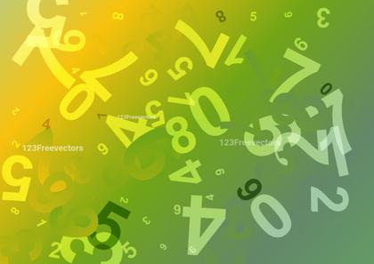 Green Random Numbers Background Vector Art